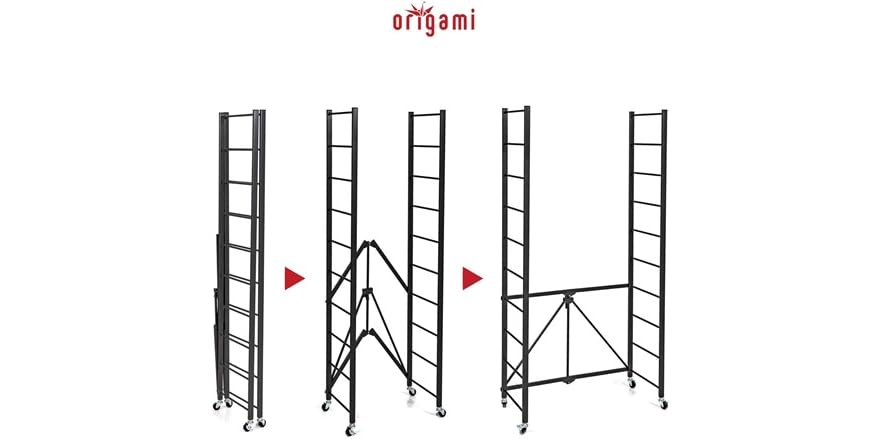 Origami 4 Tier Adjustable Shelf Rack - Black