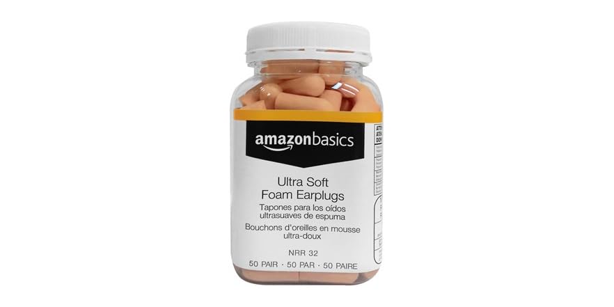 Ultra Soft Foam Earplugs NRR 32dB 50-Pair Beige