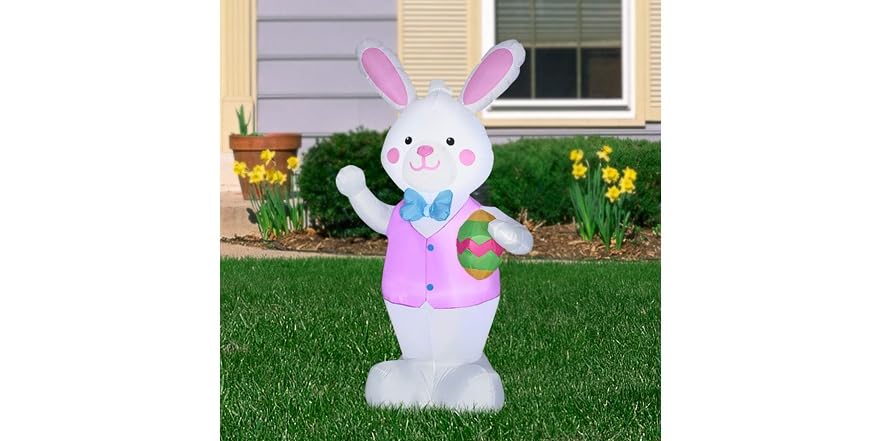 Gemmy Easter Bunny Holding Egg Inflatable