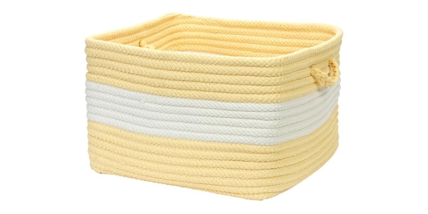 Banded Storage Basket Rectangle - Yellow (2 Sizes)