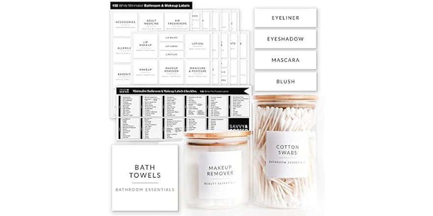 Savvy & Sorted Bathroom Labels for Organizing