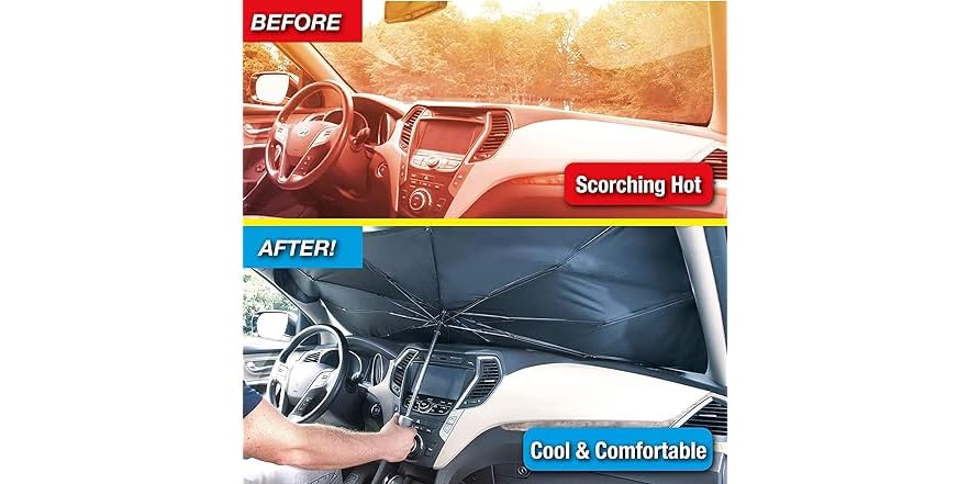 Ontel Brella Shield Car Sun Shade, One-Size 31x57"