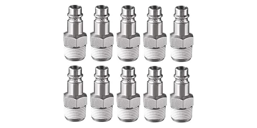 1/4” Thread Male NPT High Flow Safety Air Plug (10)