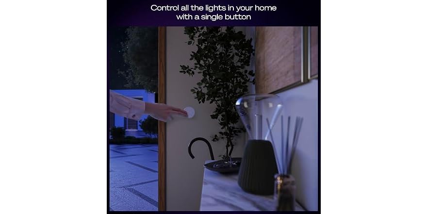 PHILIPS Hue Wireless Smart Light Switch Button, White, 1 Pk