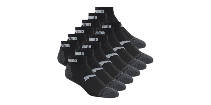 PUMA Men's 12-Pairs Quarter Crew Socks