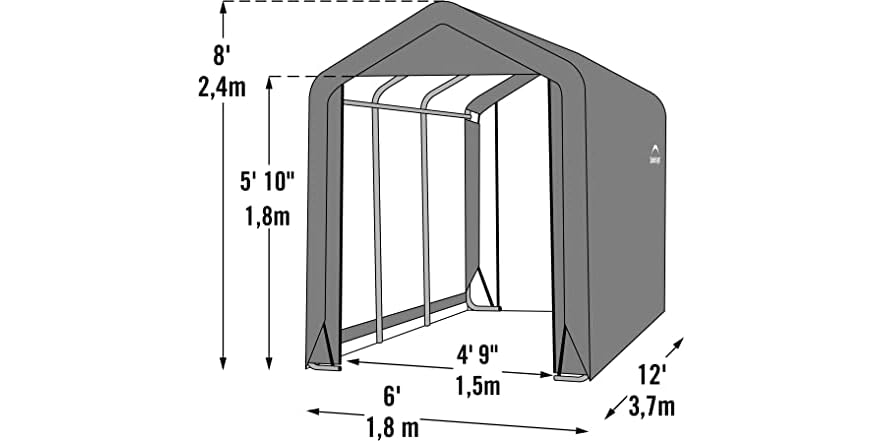 ShelterLogic 6' x 12' Steel Metal Frame