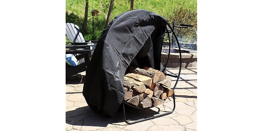 Sunnydaze Outdoor Firewood Log Hoop and Cover Set