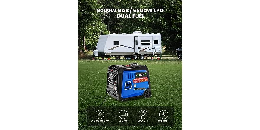 POXURIO Portable Inverter Generator 6000W