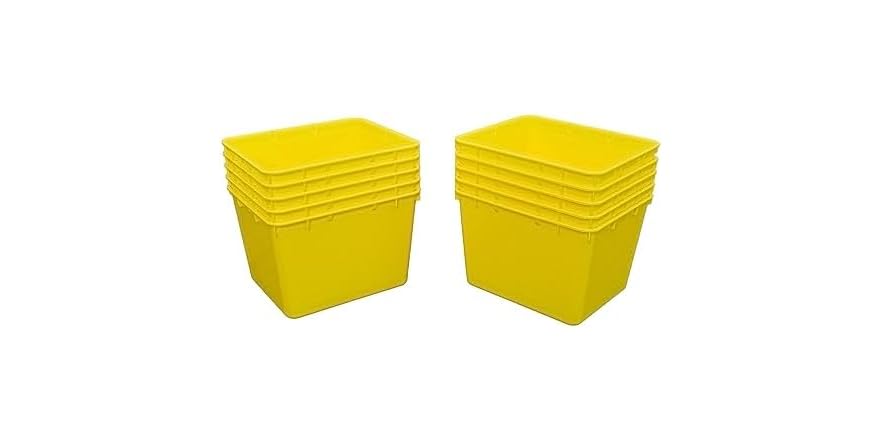 Yellow Plastic Storage Containers, 10 Pack