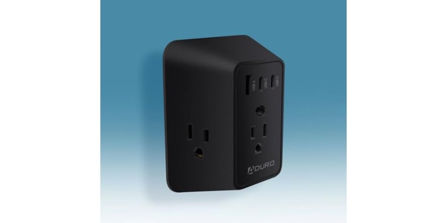 (2 Pack) Aduro Surge Trio Charging Station (3 AC Outlets/2 USB-C/1USB-A)