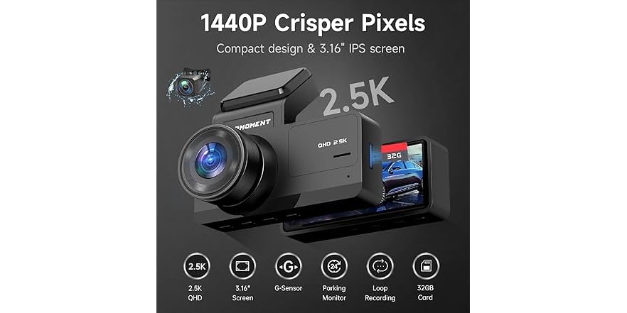 (NEW) S70 Dash Cam Front and Rear | 2.5K Dual Dash