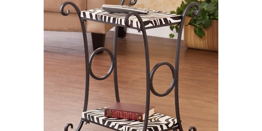 Animal Print Accent Table - Zebra