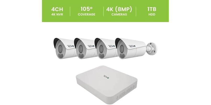 (4 Cam) Revo Ultra Blue Series 4CH 4K POE H.265 NVR System