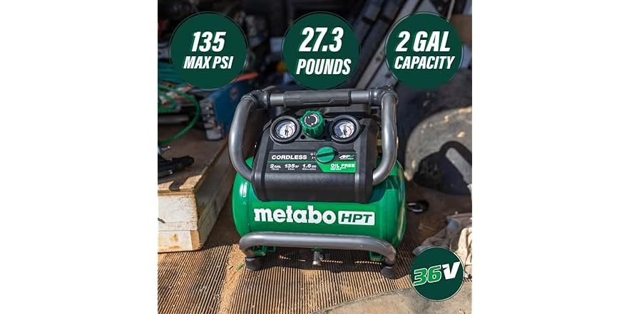 Metabo HPT EC36DAQ4 36V MultiVolt 2 Gal Air Compressor