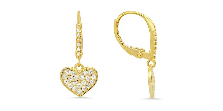 Queen Jewels Dangling Heart Earrings