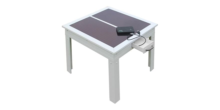 Savana Solar Patio Table, White