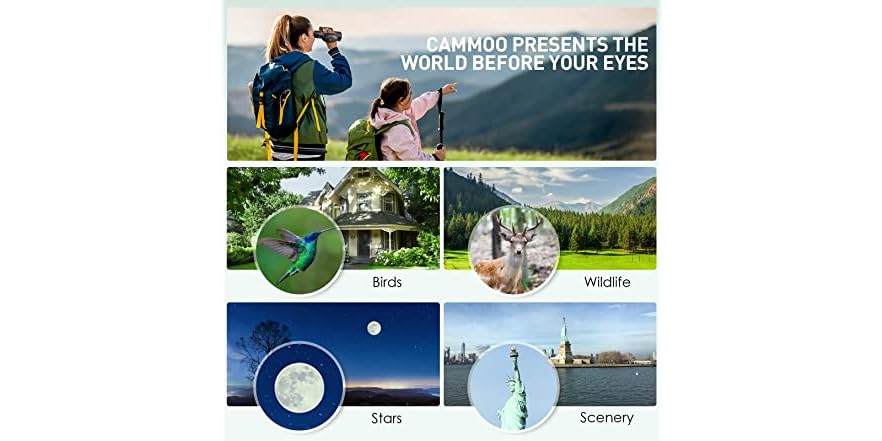 CAMMOO 24mm Large Eyepiece Monocular