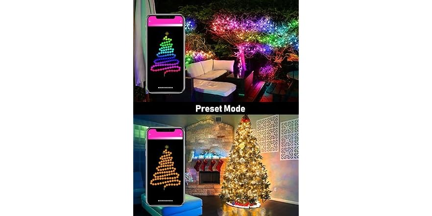 Popotan Wifi Outdoor Christmas Lights 33Ft