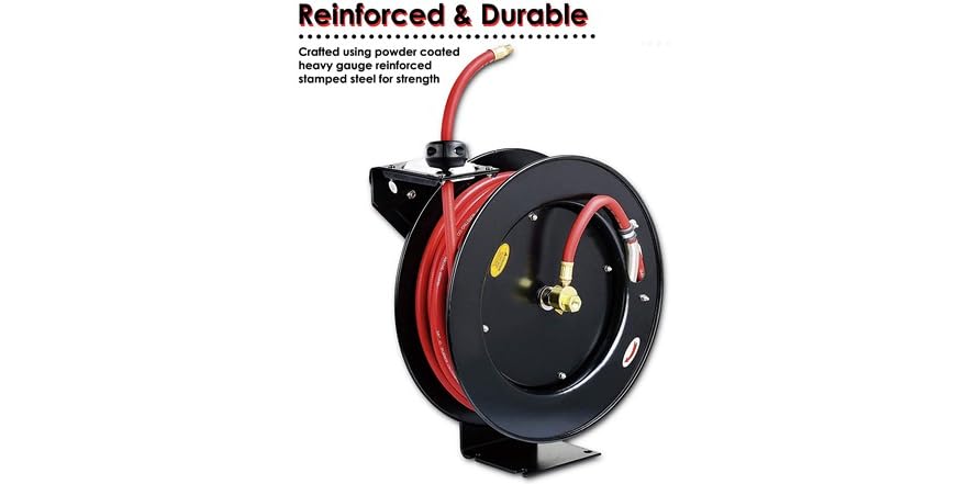 ReelWorks 3/8" x 50' Retractable Air Hose Reel