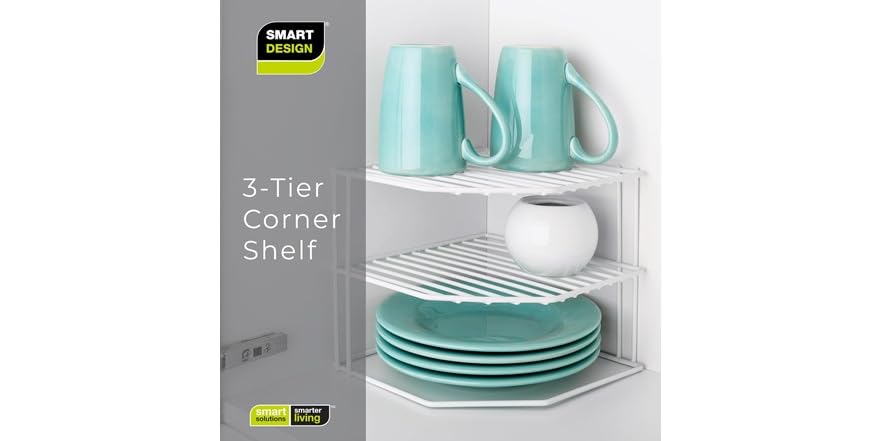 Smart Design 3-Tier Corner Shelf Rack