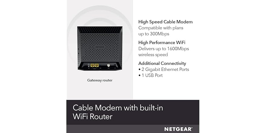 Netgear C6250 Cable Modem Router Combo