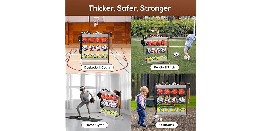 Basketball Rack, Rolling Ball Storage Stand