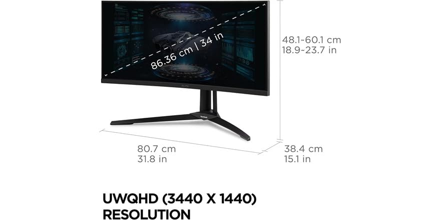 ViewSonic Elite XG341C-2K 34" Curved Gaming Monitor
