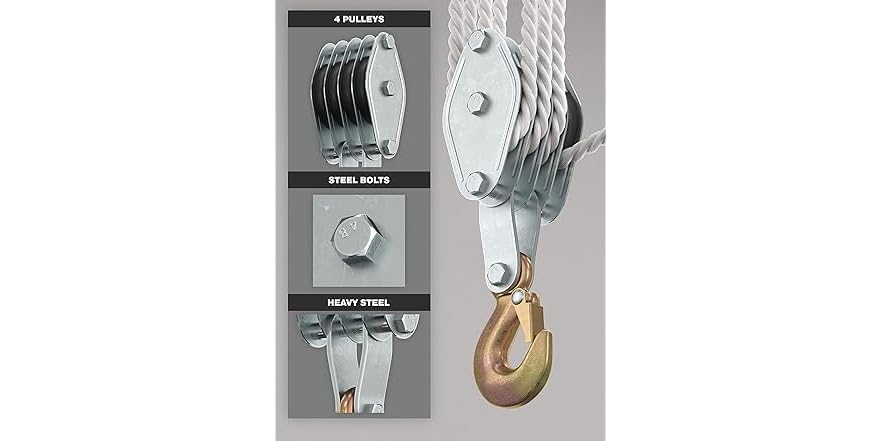 Block and Tackle Lifting Pulley System