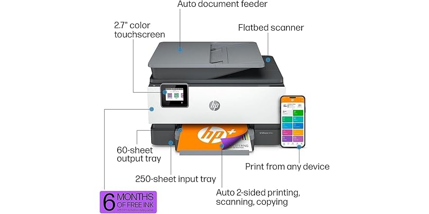 HP OfficeJet 9012e Color Wireless Printer