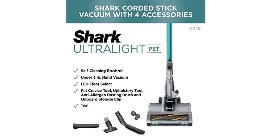 Shark Ultralight Corded Stick Vac, S&D (Open Box)
