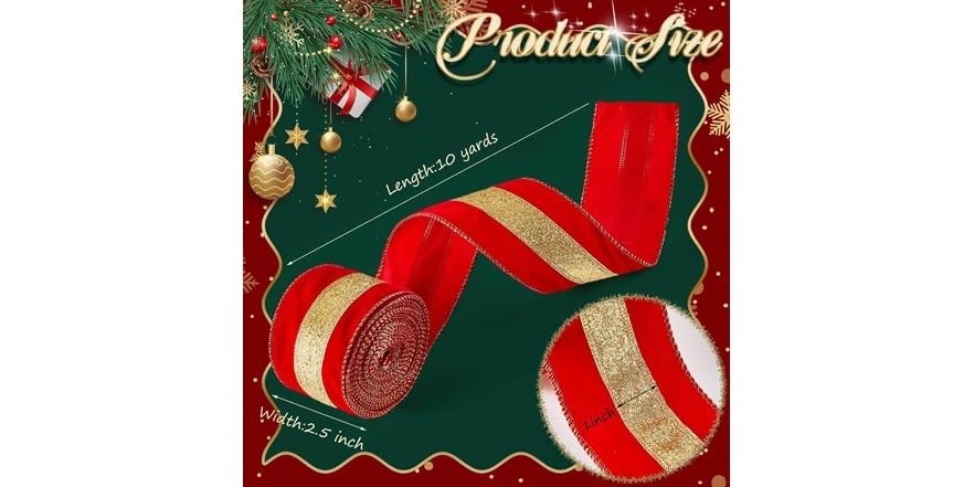 4 Roll Gold Edge Shimmer Ribbon