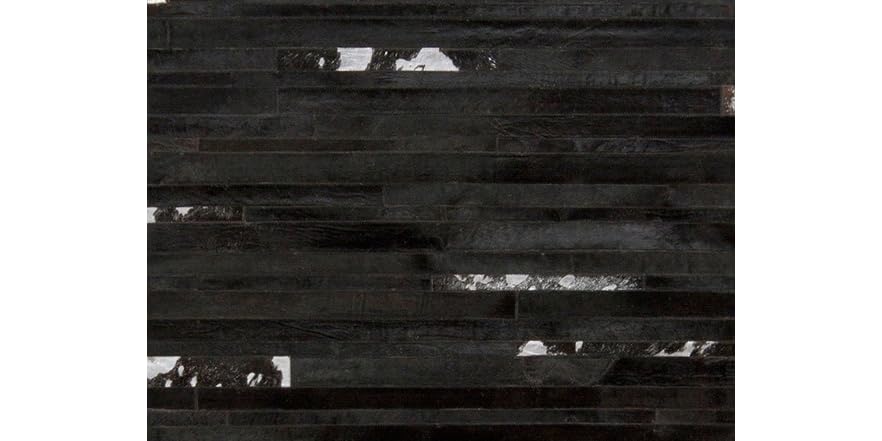 Trail Jet Black Leather Rug- 2 Sizes