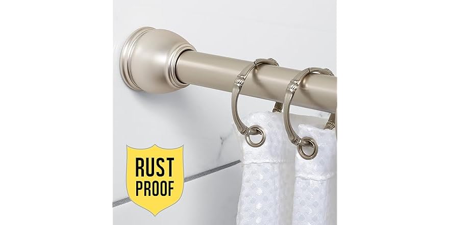 Zenna Home Rustproof Shower Curtain Rod