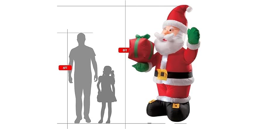 8FT Inflatable Santa Claus W/ LED's