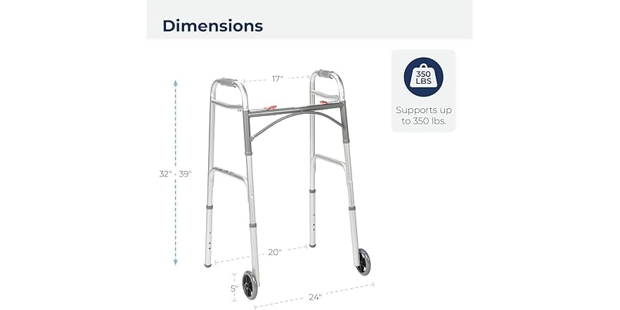 Drive Medical 2-Button Folding Walker