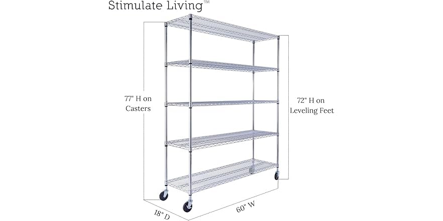 PRIME HEAVY DUTY Chrome Wire Shelving