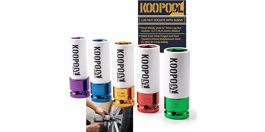 KOOPOOL Impact Lug Nut Socket Set 5