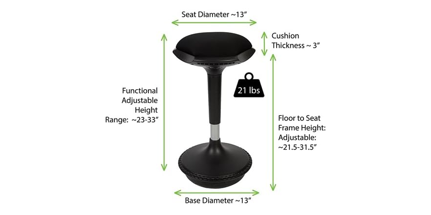 Uncaged Ergonomics Wobble Stool Adjustable Chair