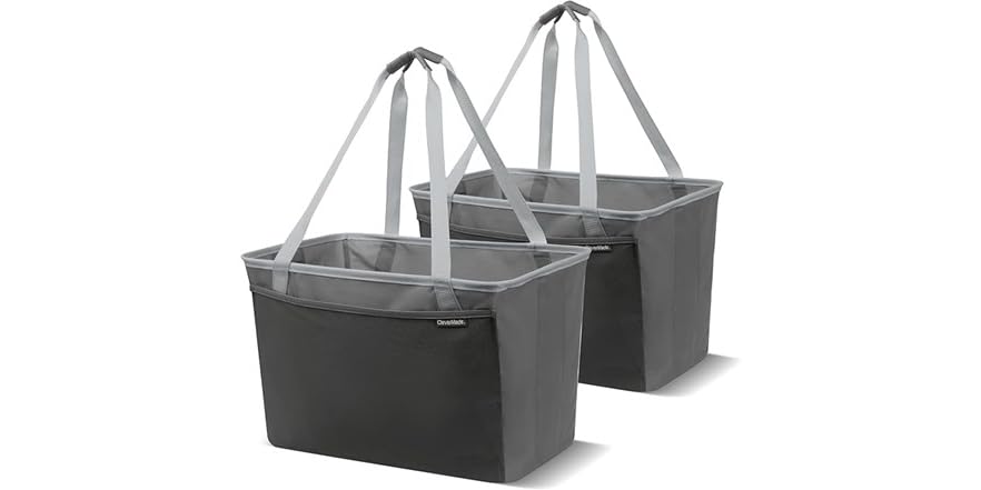 CleverMade Collapsible Tote MAX- Charcoal Gray 2Pk