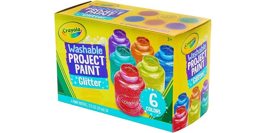 Crayola Washable Glitter Paint 6 Count