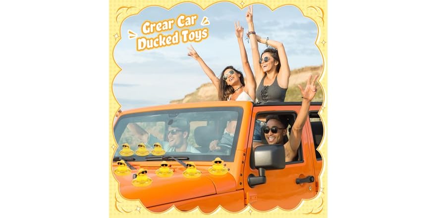12 Sets Rubber Ducks for Car Daskboard