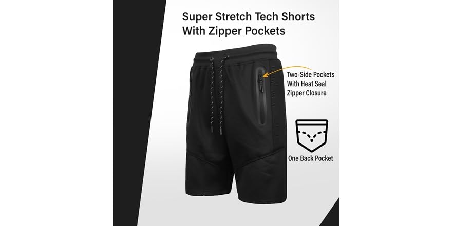 3Pk Mens Super Stretch Tech Shorts