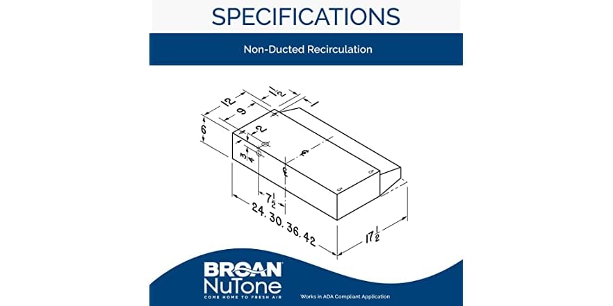 Broan-NuTone 413004 Non-Ducted Ductless Range Hood with Ligh (Open Box)