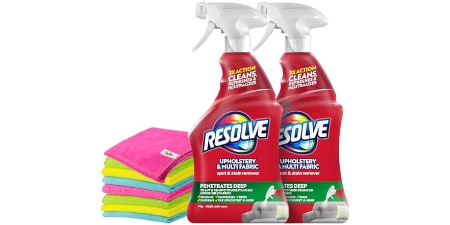(2 Pack) Resolve Stain Remover 22 oz with Cleaning Cloths