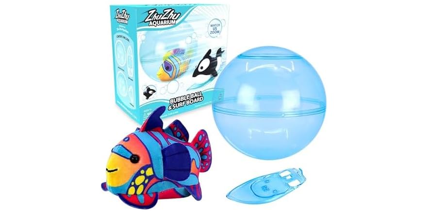 zhuzhu Aquarium Bubble Ball & Surf Board with Mandarin Fish