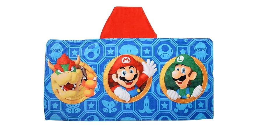 Super Mario Hooded Towel Wrap