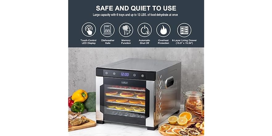 NutriChef Electric Countertop Food Dehyd