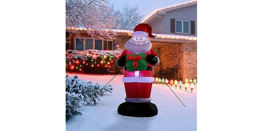 Inflatable Santa with Present