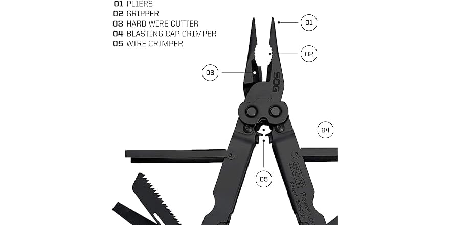 SOG PowerLock Multi-Tool Compound Leverage Crimper