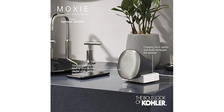 Kohler Moxie® Showerhead/Bluetooth Speaker